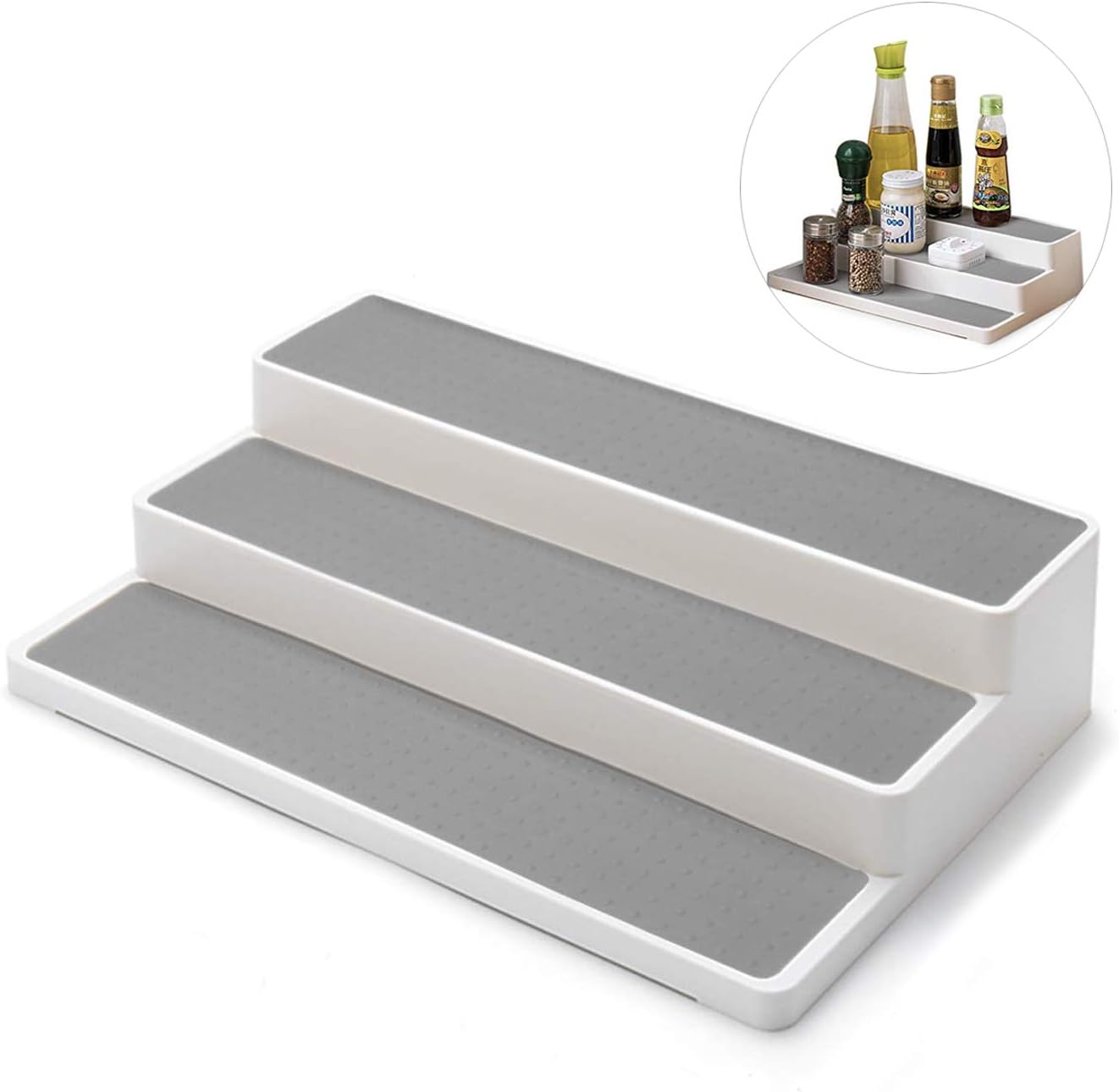 Semlos Inside Cupboard Spice Rack Organizer, 3 Tiered Free Standing ...