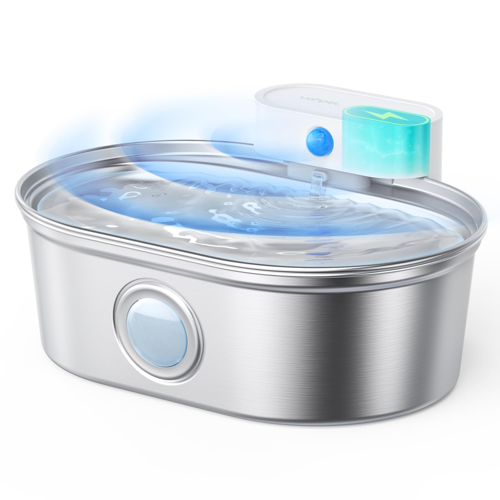 uahpet Wireless Cat Water Fountain Pro, Cat Fountain Stainless Steel ...