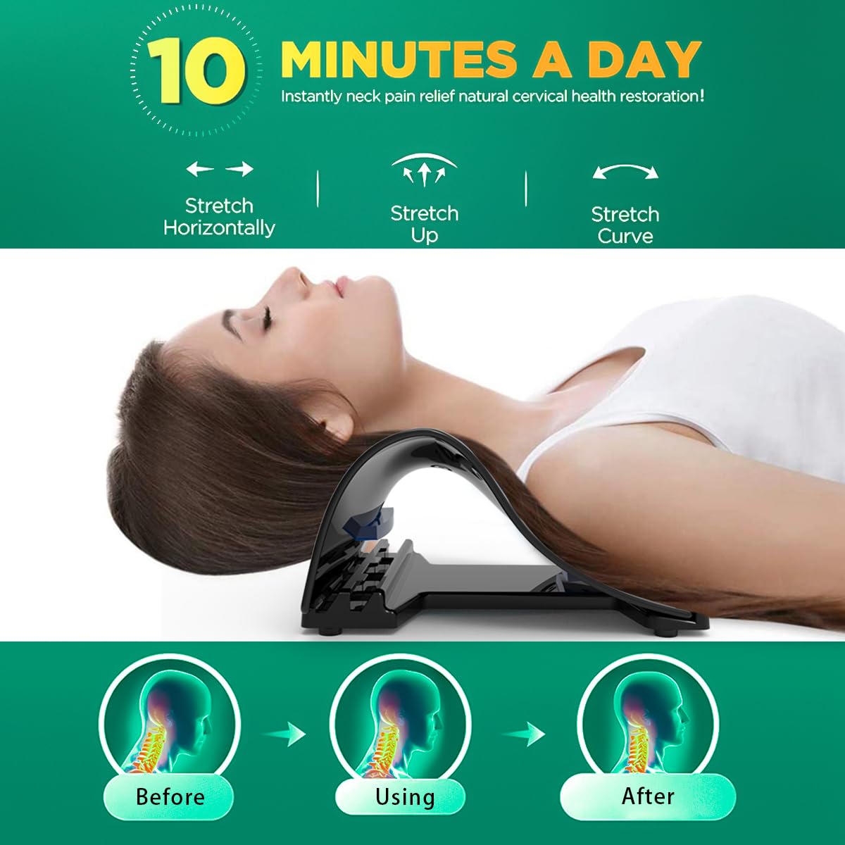 Mua GearMucho Heated Neck Stretcher for Pain Relief, Instant Heating ...