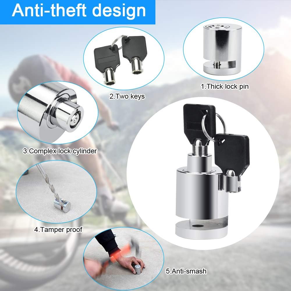 QUCUMER Disc Brake Lock Zinc Alloy Security Disc Wheel Lock with 2 Keys ...