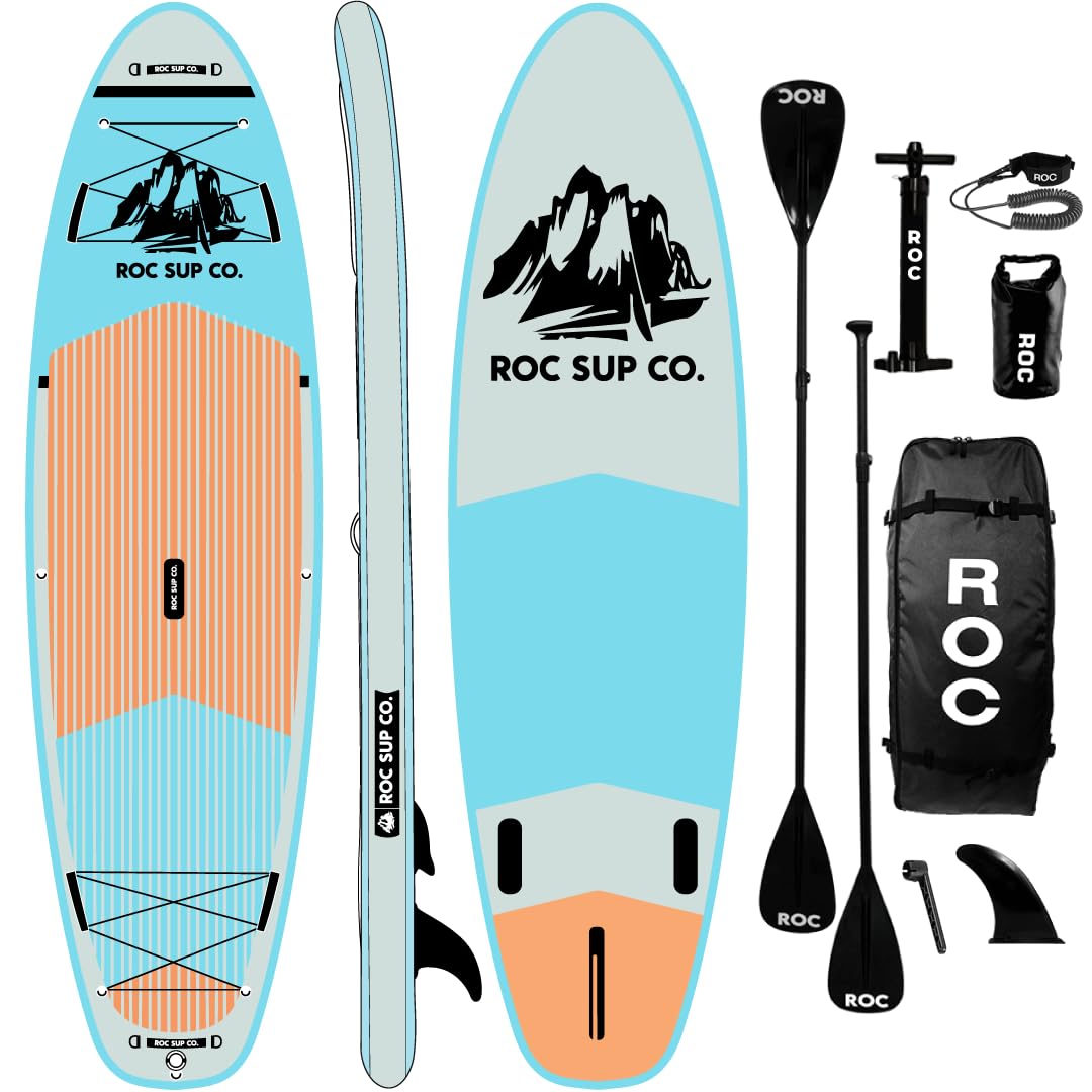 Roc Inflatable Stand Up Paddle Boards with Premium SUP Paddle Board ...