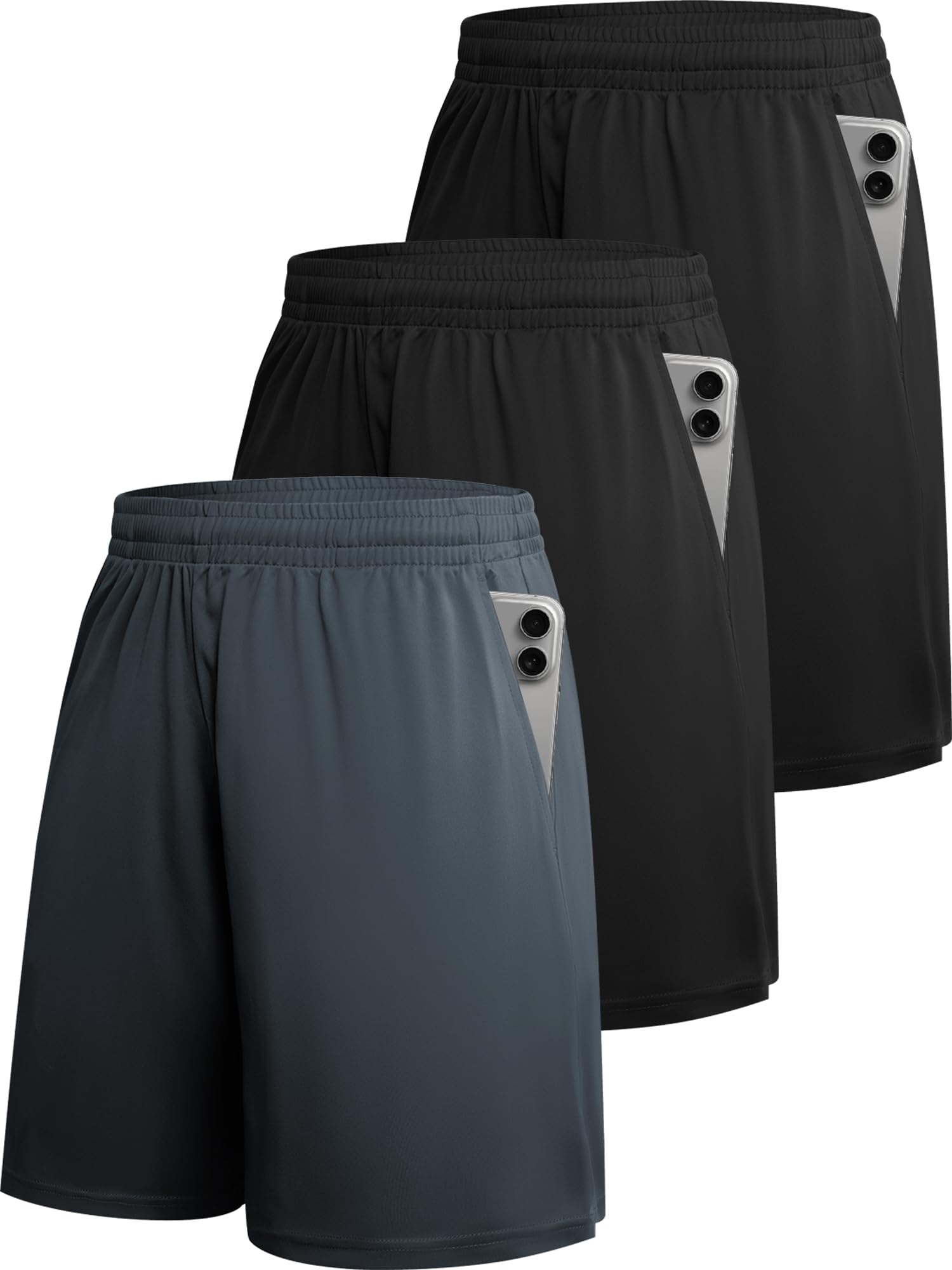 KCVENN Men Athletic Shorts Inseam 7" Basketball Gym Running Shorts with ...