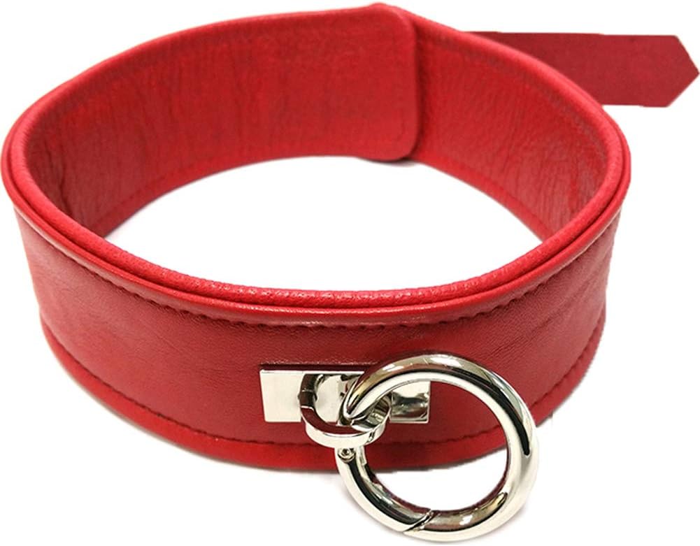 Rouge Garments Unisex-Adult's Leather Collar, One Size, Red: Amazon.co ...