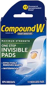 Compound W One Step Pads, Salicylic Acid Wart Remover, Maximum Strength ...