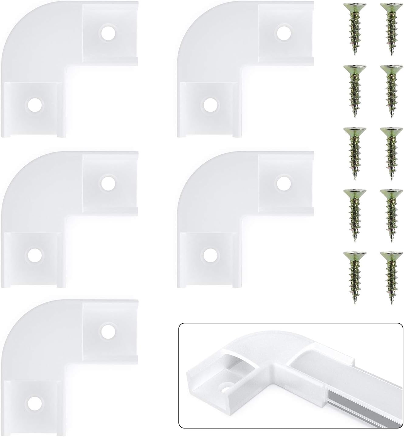 Jirvyuk 90 Degrees Corner Connectors with Screws for 16-17mm U Shape ...