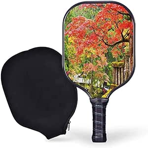 Japanese Pickleball Paddle Set, Autumn Scenery with Sakura Tree Cherry ...