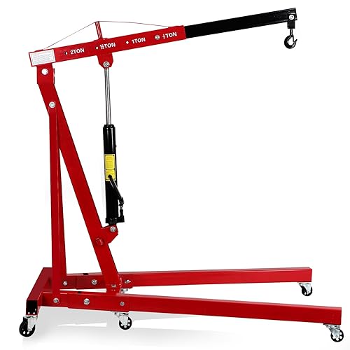 Engine Hoist 2 Ton 4409 lb Heavy Duty Folding Cherry Picker Engine Lift ...