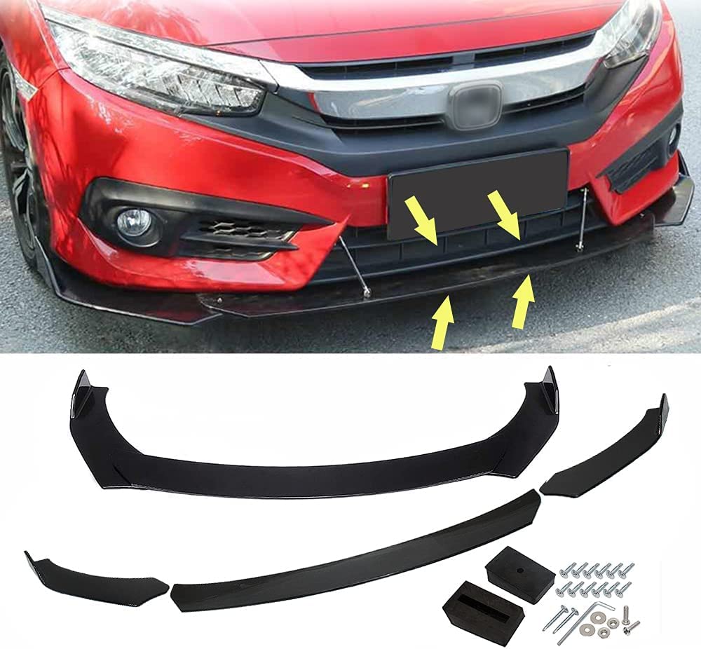 Mua ZXMOTO Universal Front Bumper Lip Body Kit ABS Glossy Black Front ...
