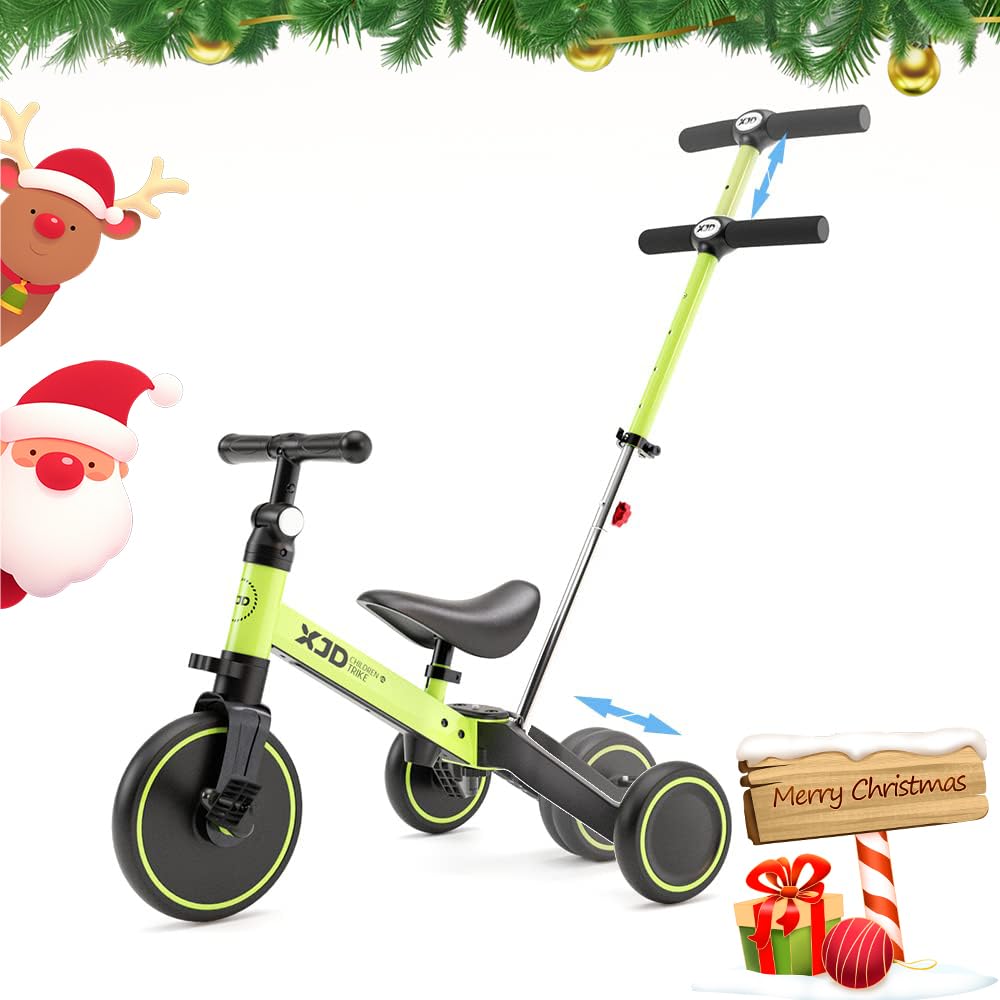 XJD 7 in 1 Toddler Bike with Push Handle,Tricycles for 1 to 3 Years Old ...