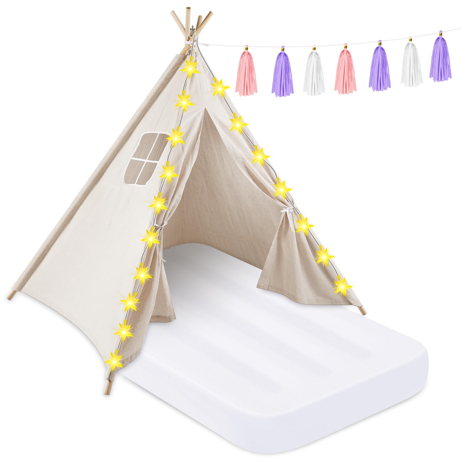 PLULON Teepee Tent for Kids Slumber Party, Sleepover Tents for Girls ...