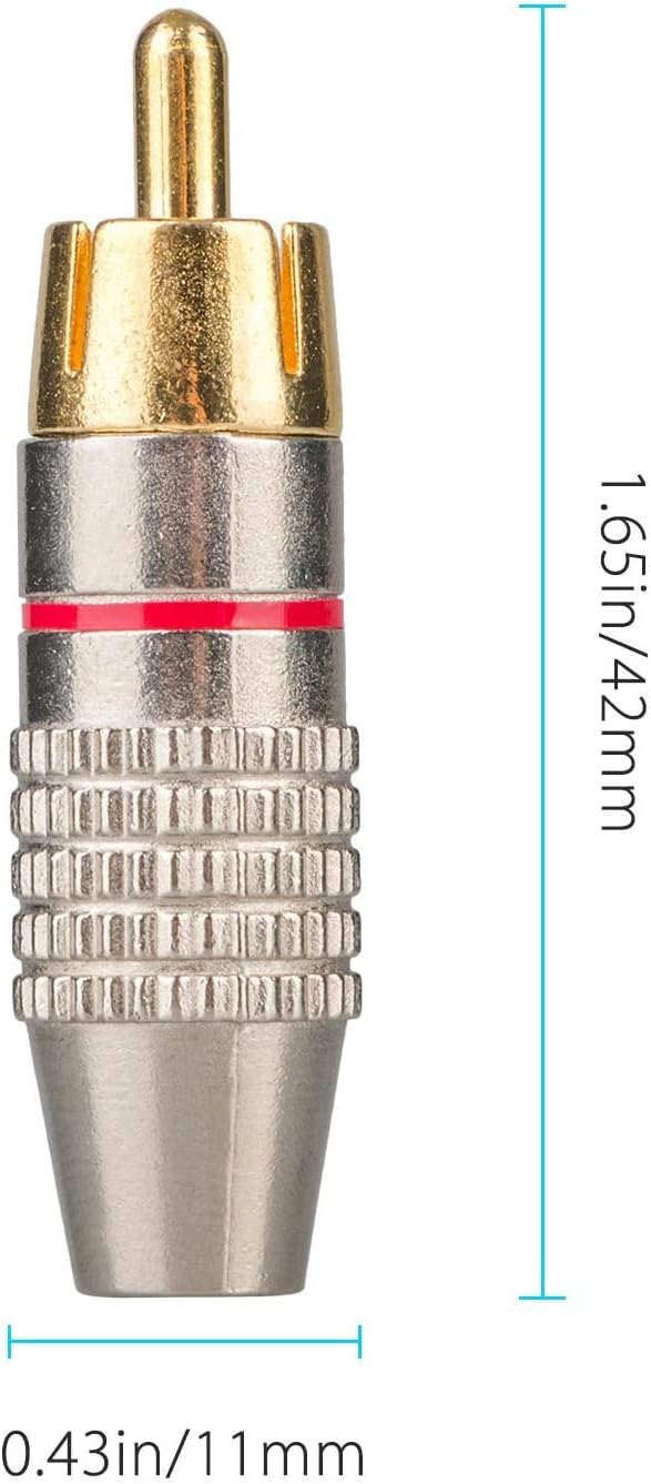 RUNCCI-YUN 12pcs RCA Male Plug， RCA Panel Mount Connectors ，RCA Phono ...