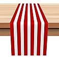 Amazon.com: Red White Table Runner 13x72inch Christmas Party Dining ...