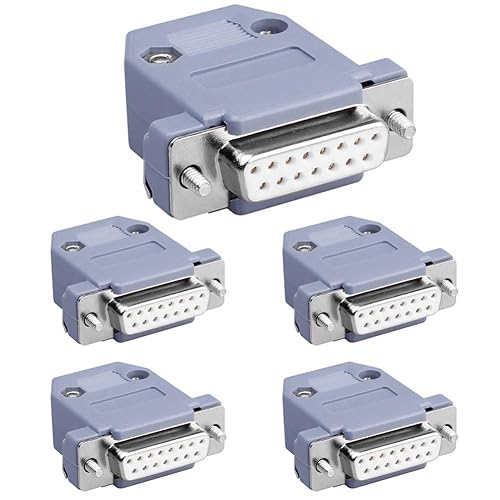 Anmbest 5PCS Female DB15 Solder Connector, 2 Rows RS232 485 422 D-SUB ...