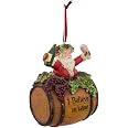 Kurt Adler 4-Inch Polyresin Santa on Wine Barrel Ornament : Amazon.ca: Home