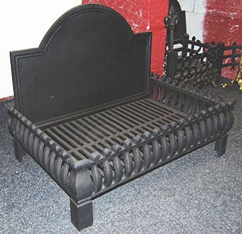 Cast Iron Coal Fire Dog Grate "Heritage" with Back Plate For Fireplace ...