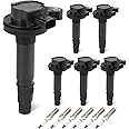 Amazon.com: Set of 6 Ignition Coils Pack 6 Iridum Spark Plugs Compatible with Ford Edge Flex ...