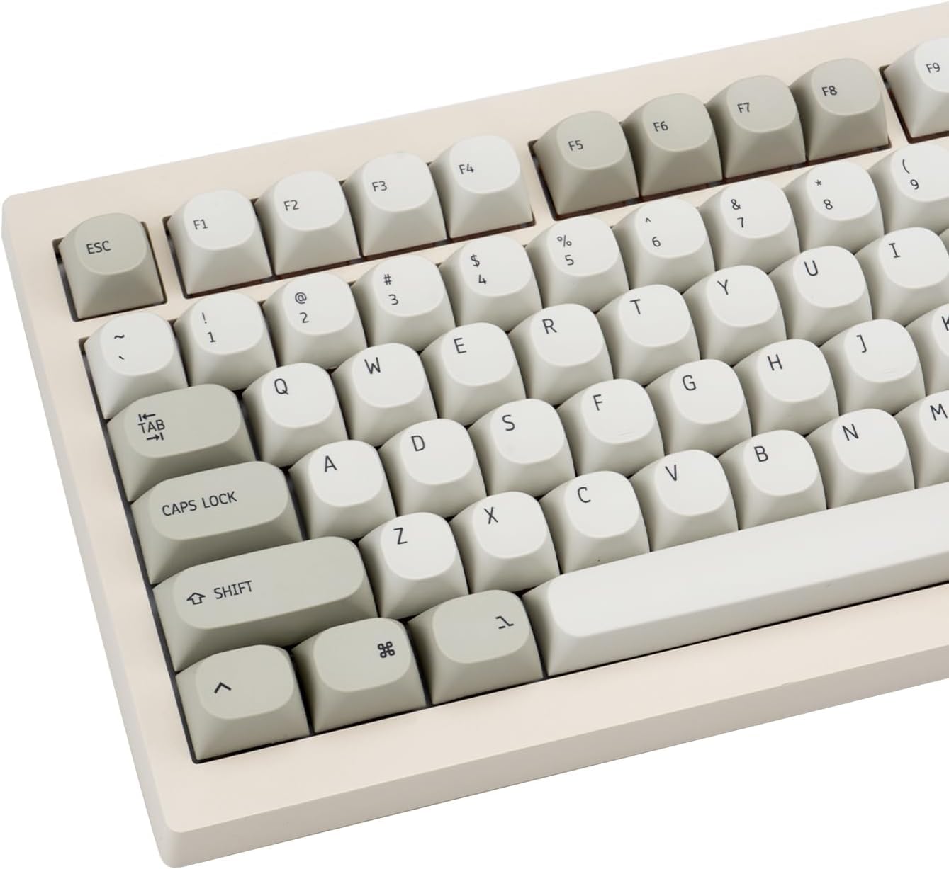 TIMSEKER 119 Keys Retro Minimalist Keycaps, White and Grey Keycaps, MA ...
