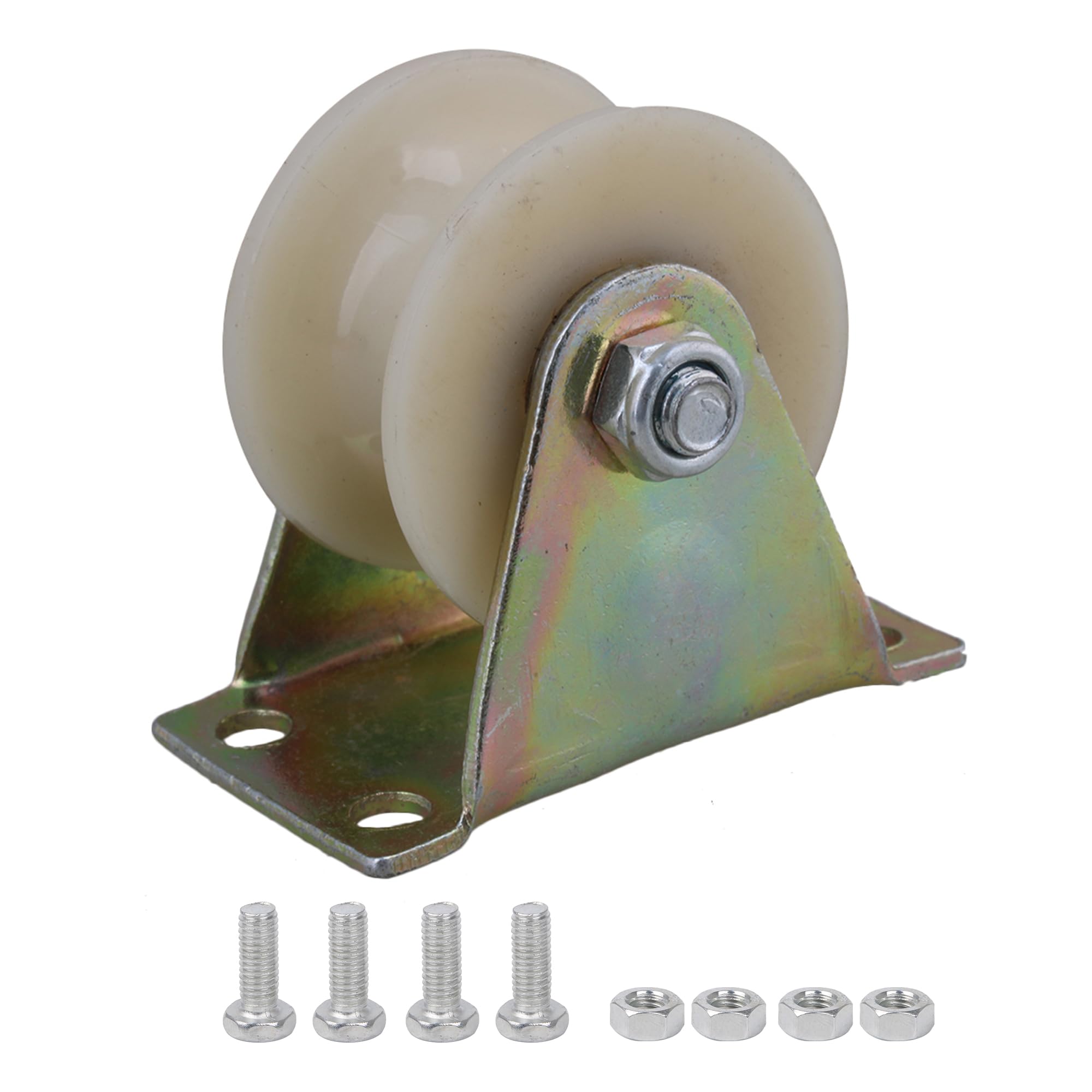 CNBTR 2" Dia Beige 45# Steel Nylon U Type Groove Track Roller Rigid ...