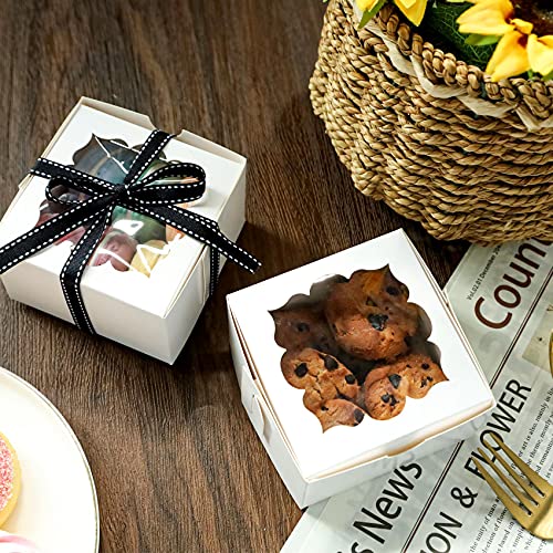 XP-Art 50 Pcs Cookie Boxes for Gift Giving Pastry Boxes with Window ...