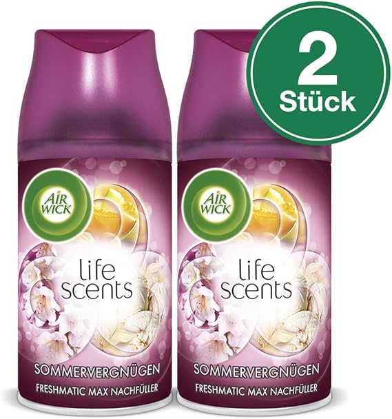 Air Wick Freshmatic Max automatique Life Scents Spray Recharge Duo de Plaisirs d'été, (2 x 250 ...