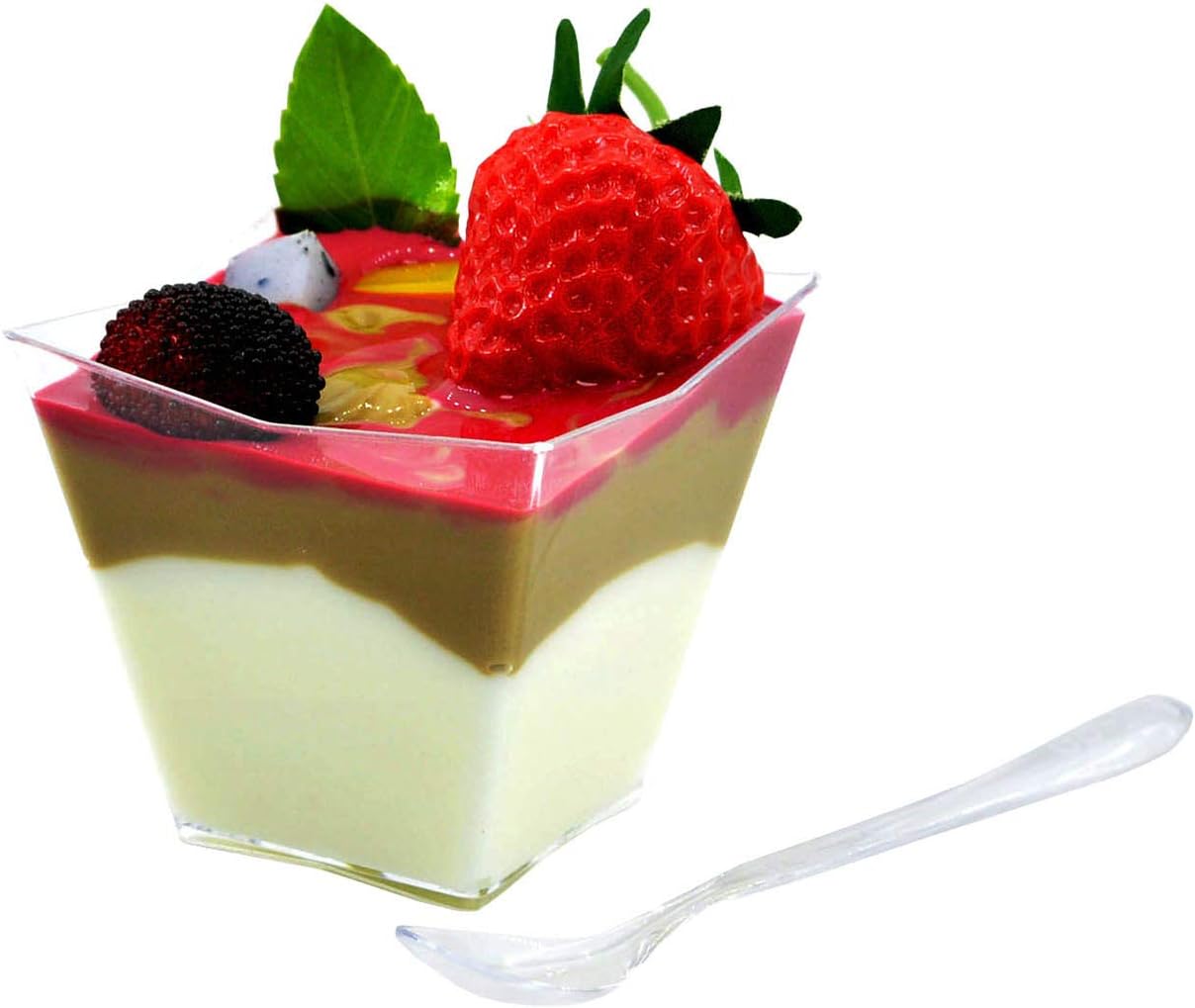 Amazon.com | as wind, 3.6 OZ Mini clear plastic Mousse cups with spoons ...