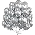 Amazon.com: PartyWoo Metallic Silver Balloons, 51 pcs 12 Inch Silver ...