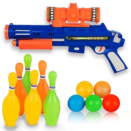 ArtCreativity Bowling Pin Blaster Shooting Game for Kids - Set Includes ...