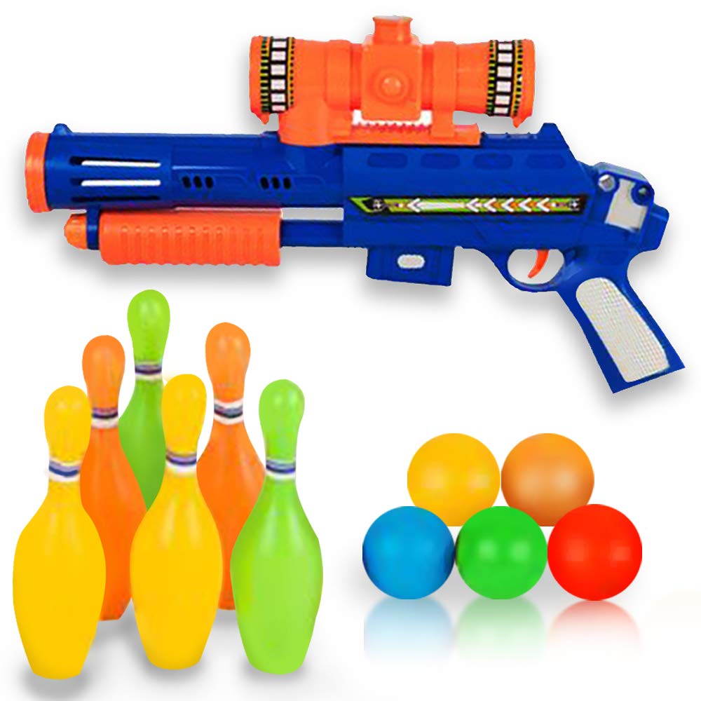 ArtCreativity Bowling Pin Blaster Shooting Game for Kids - Set Includes ...