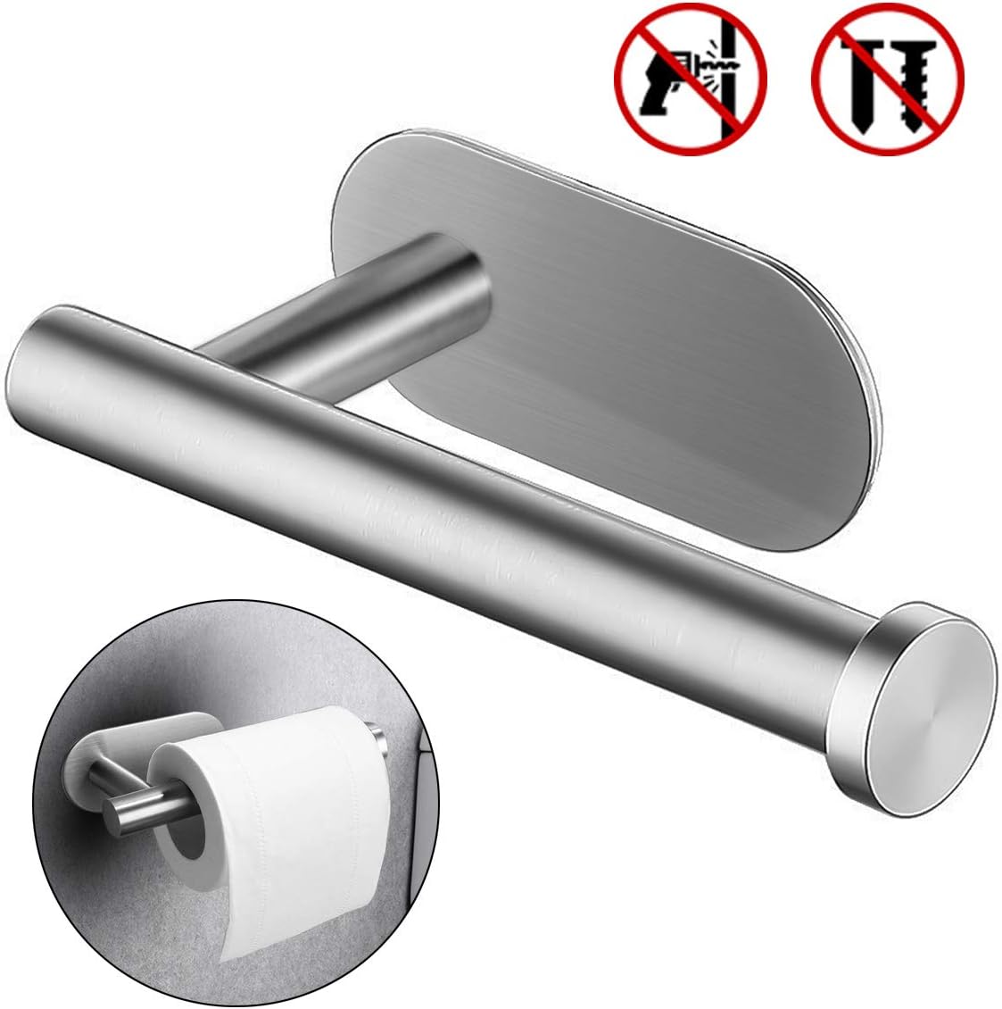 Toilet Paper Roll Holder Self Adhesive Wall Mount Toilet Roll Holder ...