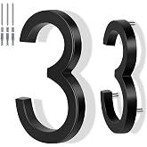 Amazon.com: 6 Inch Floating House Number Metal Modern Anti-Rust House ...