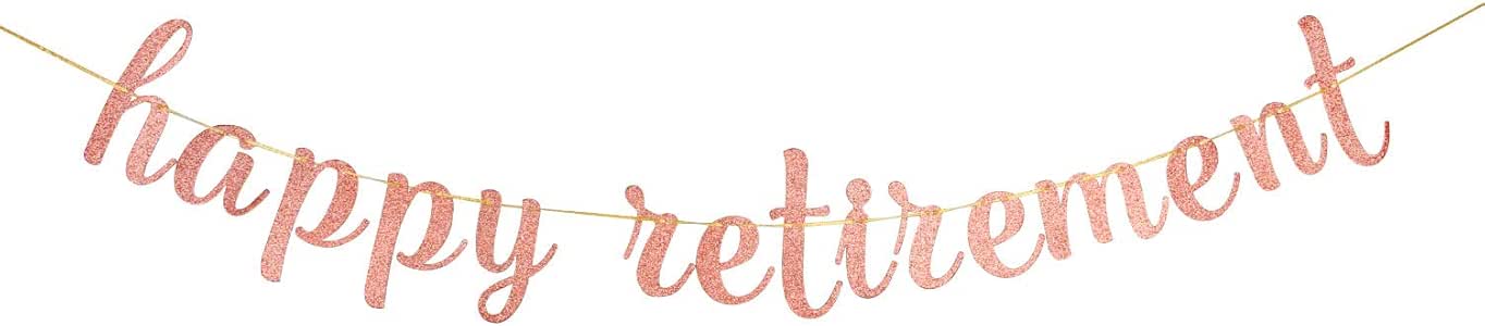 Amazon.com: INNORU Glitter Happy Retirement Banner for Farewell Leaving ...