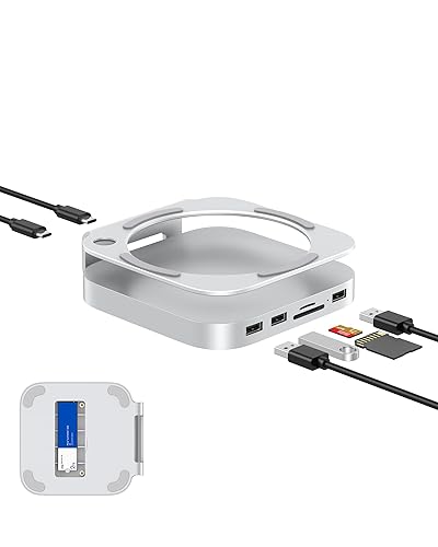 Mac Mini M4 Hub, Aluminum Mac Mini Dock and Stand for Mac Mini M4 and ...