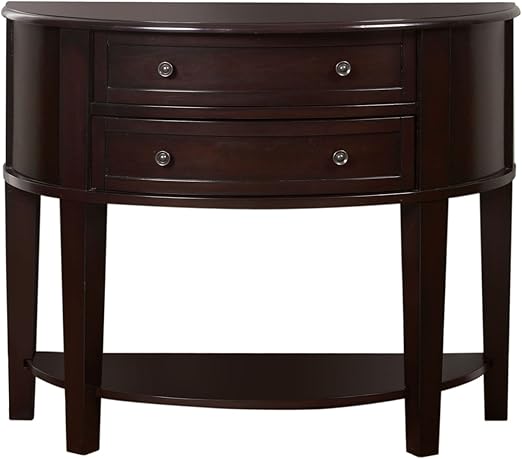 Furniture of America Bonitte Semi-Circle Console Table, Espresso ...