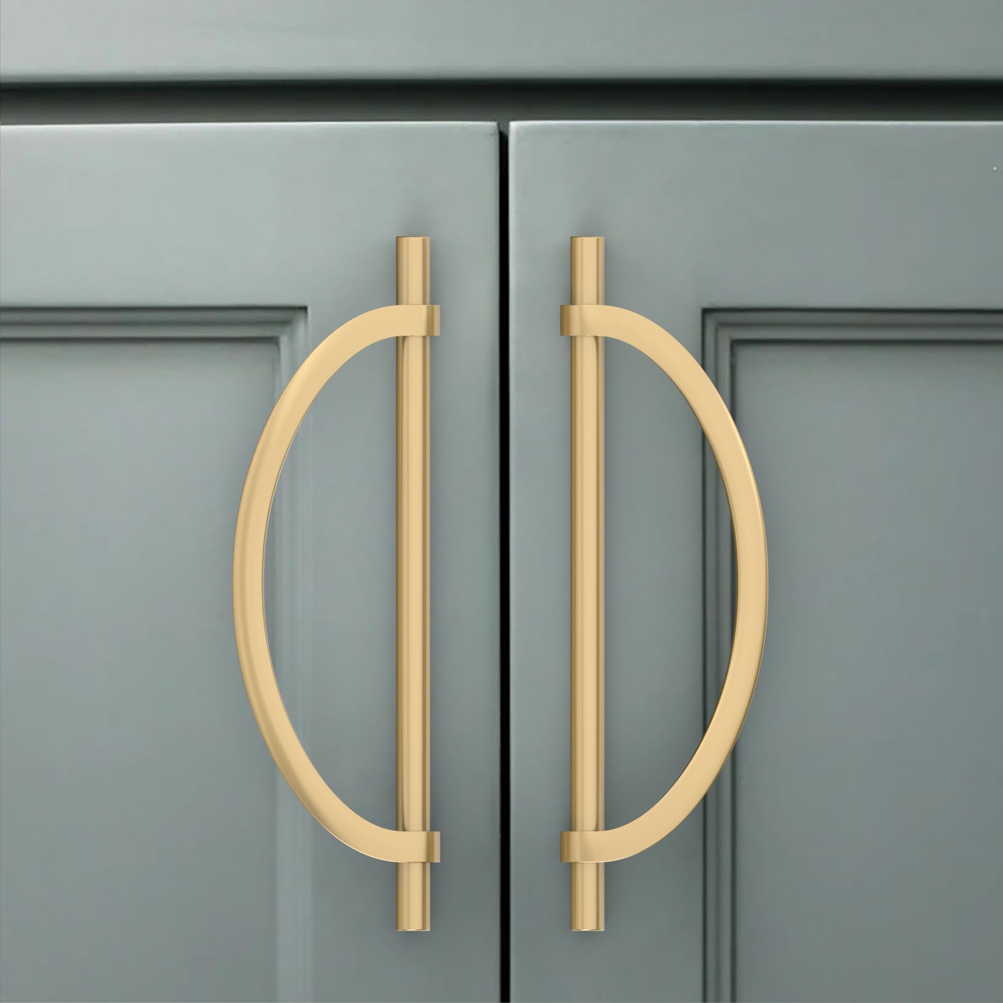 Amerdeco 10 Pack Champagne Bronze Cabinet Pulls 7.5 Inch(192MM) Hole Centers Kitchen Cabinet ...