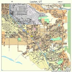 Amazon.com: Large Street & Road Map of Layton, Utah UT - Printed poster ...