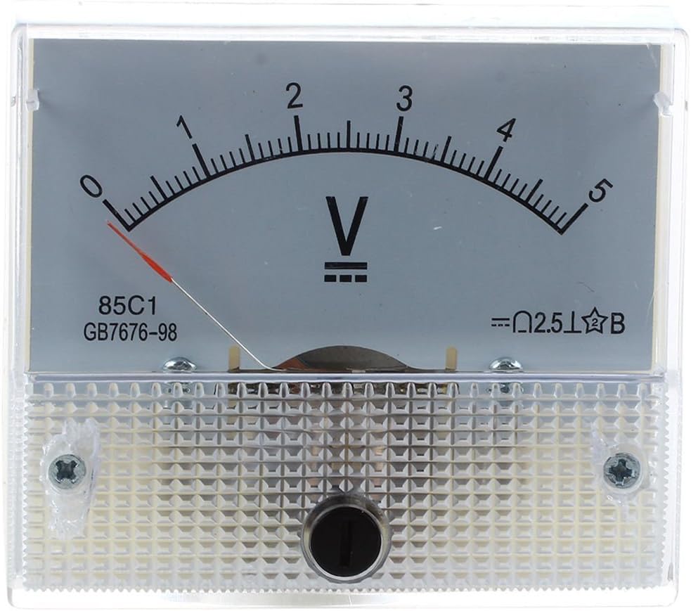 SODIAL(R) Voltmetre blanc 0-5 V en courant continu Analogique ...