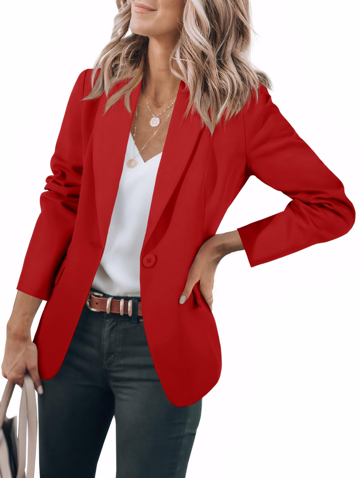 Cicy Bell Womens Casual Blazers Open Front Long Sleeve Work Office Suit ...