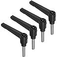 Amazon.com: uxcell 4pcs Clamping Lever Handles, M6 x 25mm 304 Stainless Steel Threaded Male Stud ...