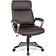 Amazon.com: COSTWAY Executive Office Chair, Ergonomic PU Leather Desk ...