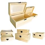 Amazon.com : 12 Pc Rectangle Unfinished Wood Box Natural DIY Craft ...