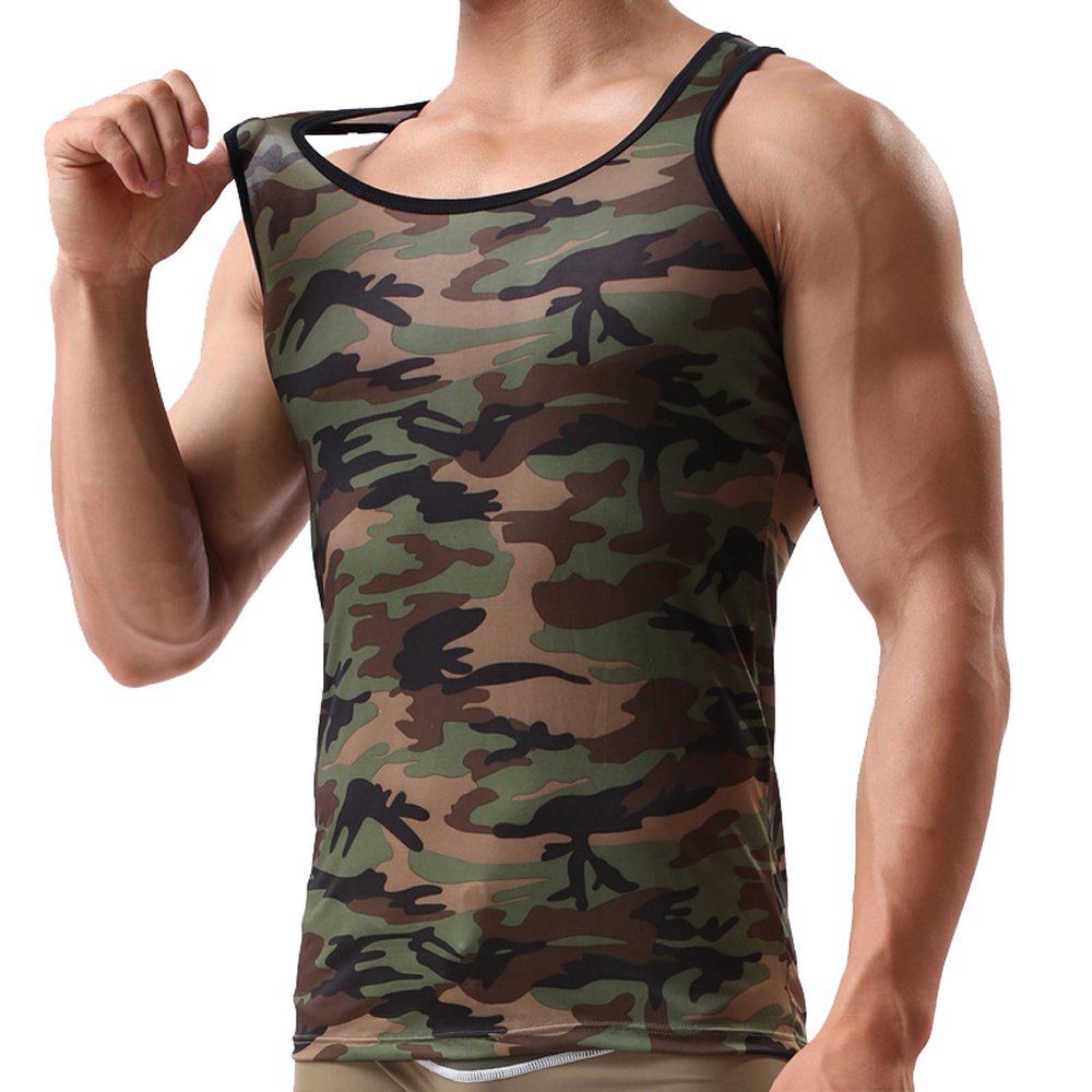 Men Army Military Tank Tops Low Cut Camouflage Singlets Bodybuilding ...