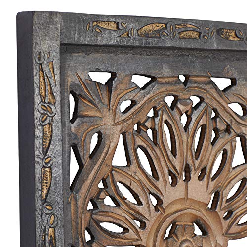 Decorative Carved Floral Patterned Mdf Wood Wall Art Set Of 2 at ...