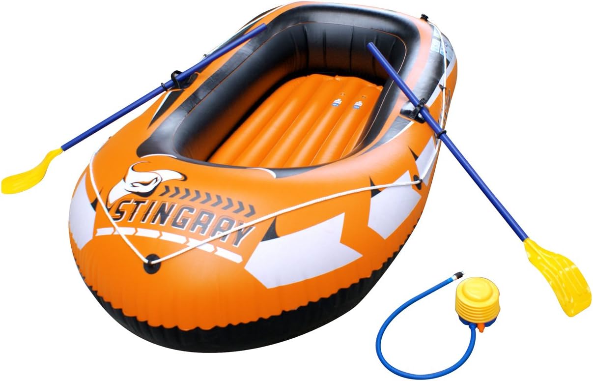 Inflatable 3 Person Dinghy Stingray Full Set Boat Raft w/ Oars & Foot ...