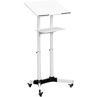 BONTEC Lecterns & Podiums Portable Mobile Standing Laptop Desk, Sit ...