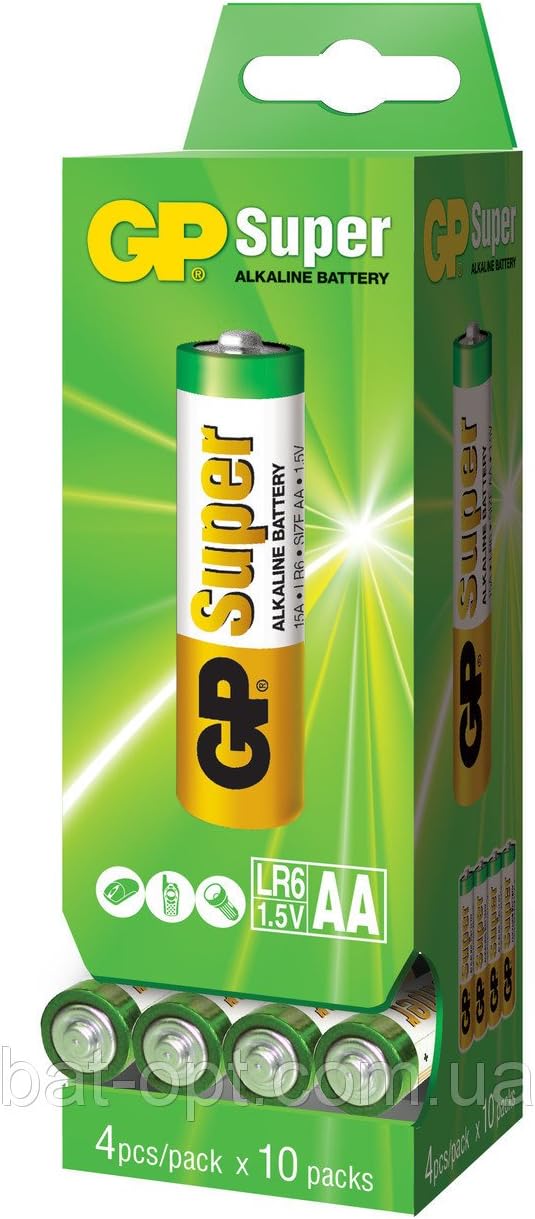 GP Super LR6 AA Alkaline Batteries Pack of 40 – BigaMart