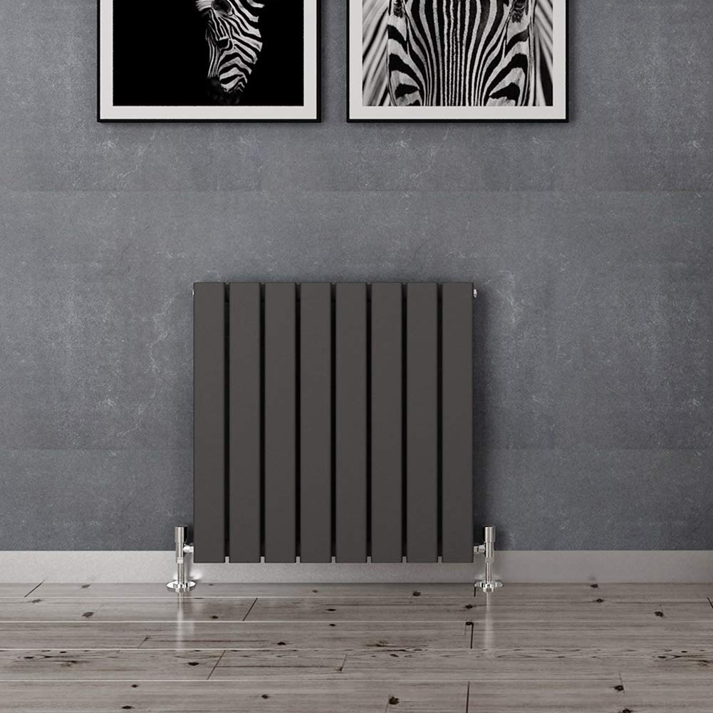 600 X 600 Mm Anthracite Horizontal Column Designer Radiator Single Flat