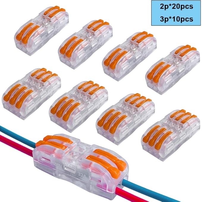 FULARR 30Pcs Premium Lever-Nut Wire Connectors Kit, Bilateral ...