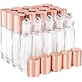 Amazon.com: BOSMIOW 10ml(1/3oz) Glass Roller Bottles 20 Packs Essential Oil Roller Bottles Glass ...