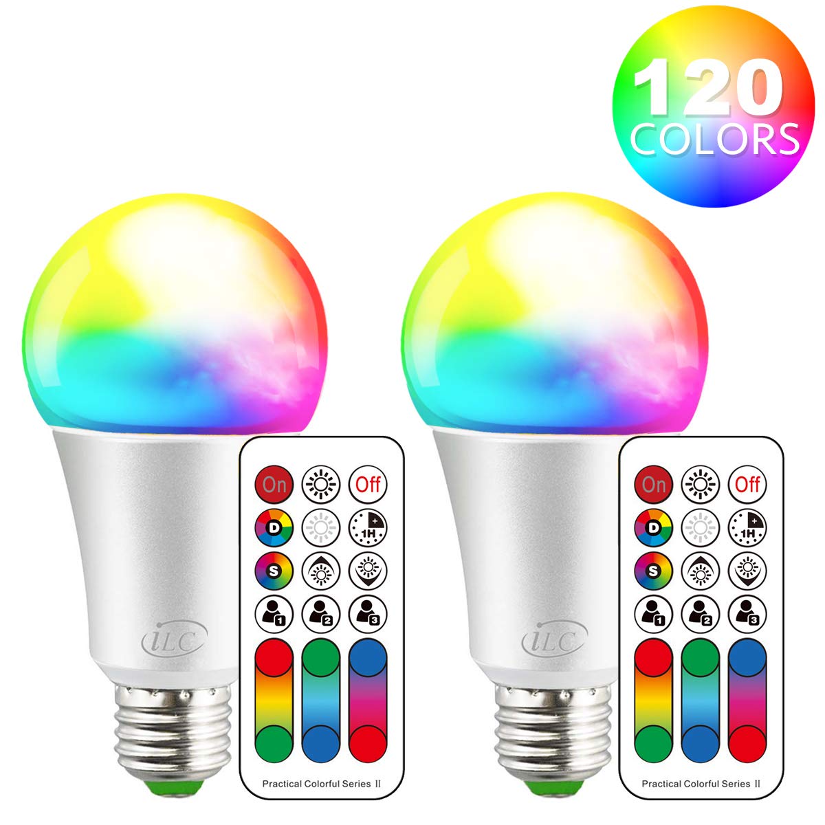 iLC LED Lampadine colorate Edison Cambiare colore Lampadina RGB Bianco Caldo 2700K Dimmerabile ...