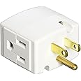 Leviton 15 Amp, 125 Volt, Triple Cube Grounding Adapter, 692-W, White ...